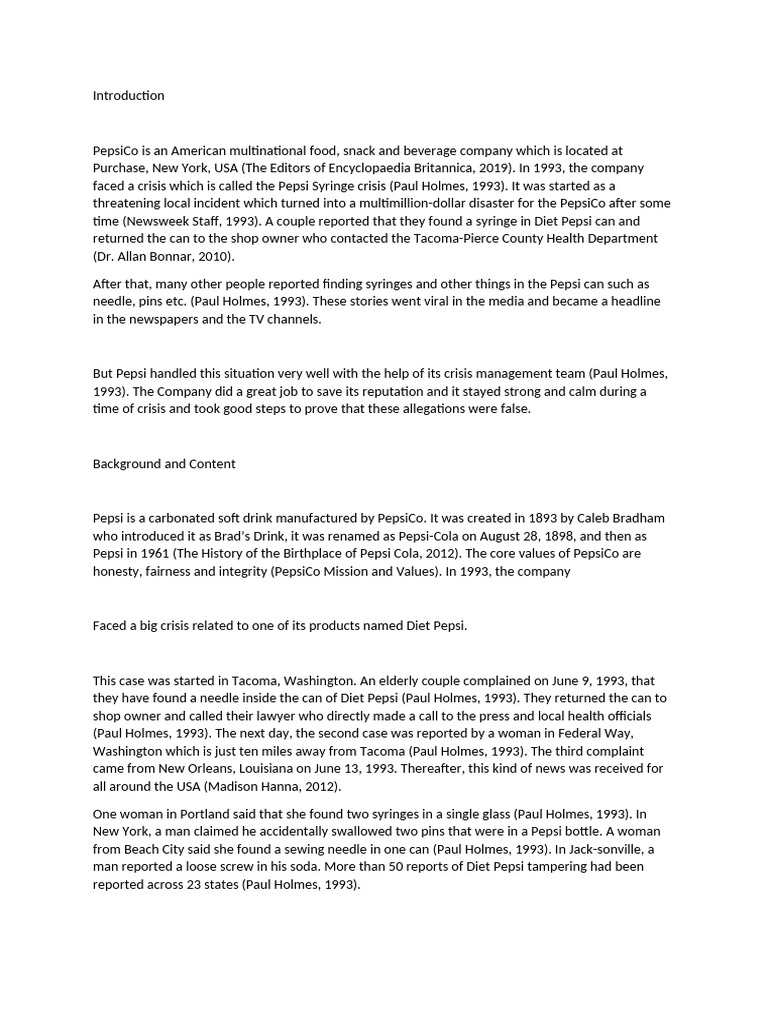 Document | PDF | Pepsi | Pepsi Co