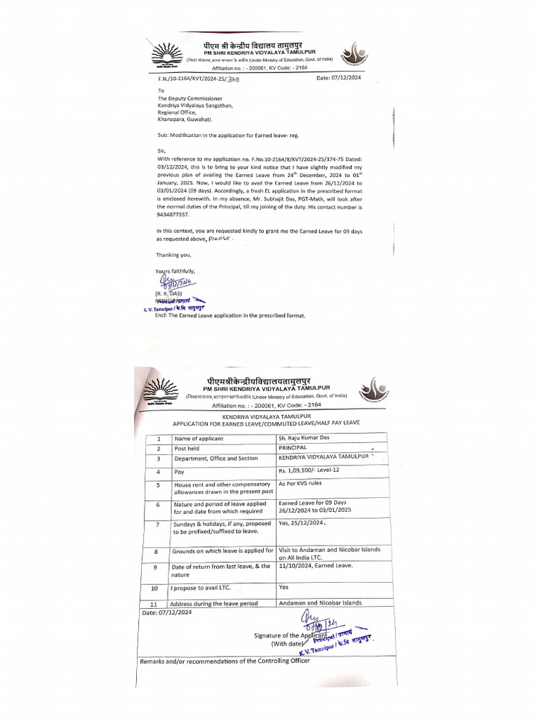 Collage-Modification in Earned Leave - 1 | PDF