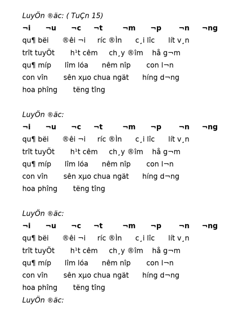Luyen Doc Tuan 15 16 17 18 | PDF