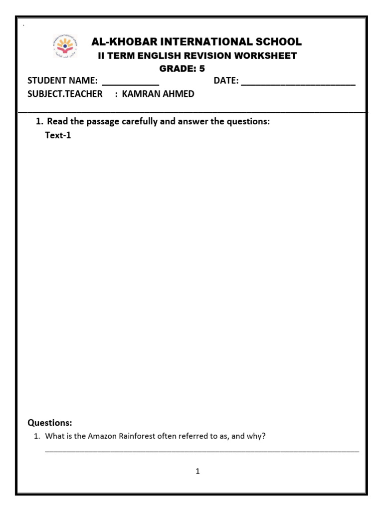 RW_ENG_T_G_5_2024 | PDF | Amazon Rainforest | Desert