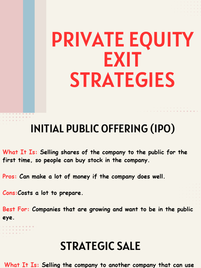Private Equity Exit Strategies Guide | PDF | Stocks | Private Equity