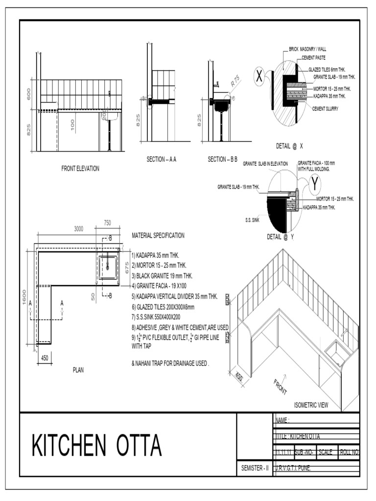 Kitchen Otta-Model - pdf1 | PDF | Civil Engineering | Masonry