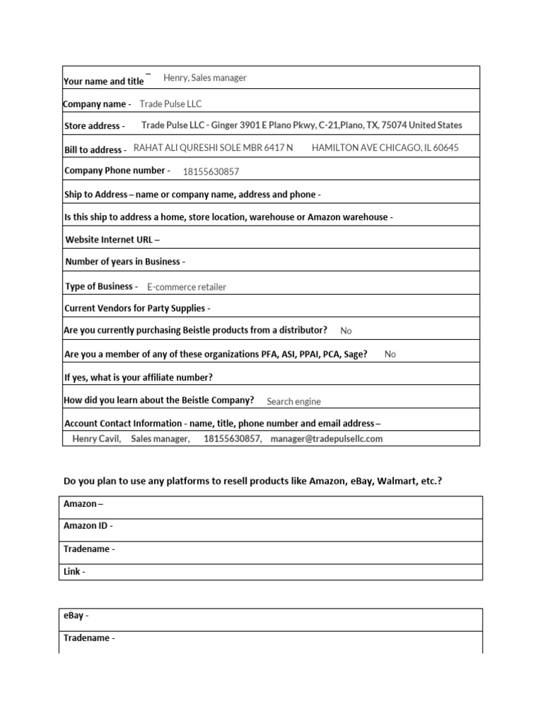 Beistle Prospect Interest Form | PDF