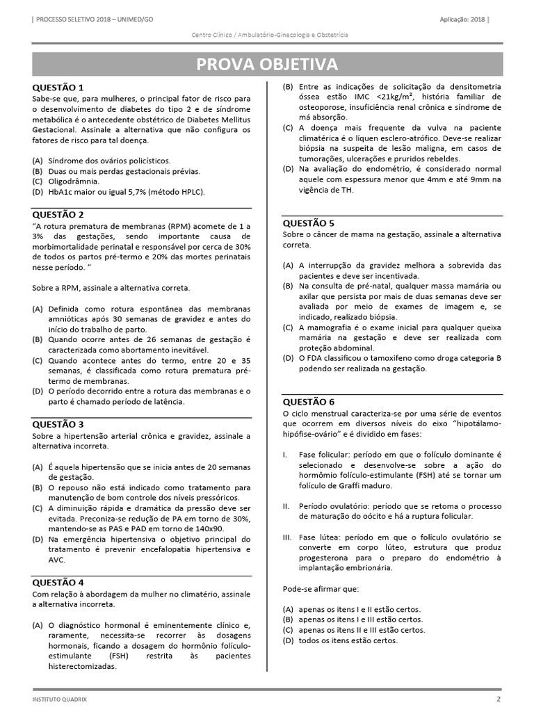 7 Cod UNIMED PS 2018 Caderno de Prova | PDF