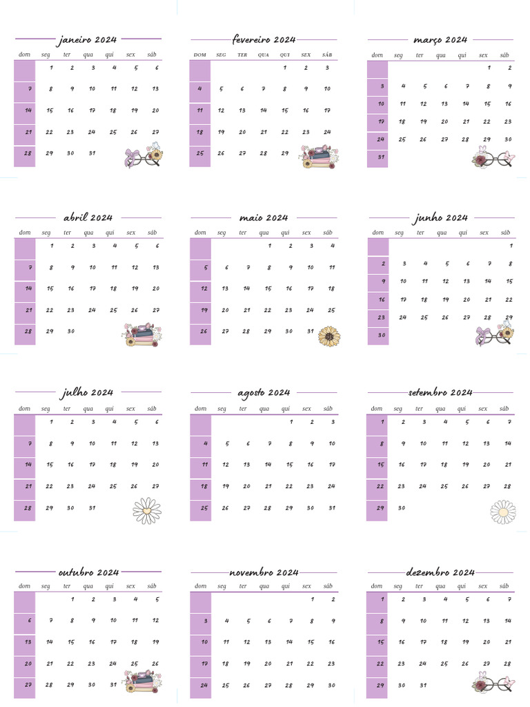 MINI CALENDÁRIO ROSA | PDF