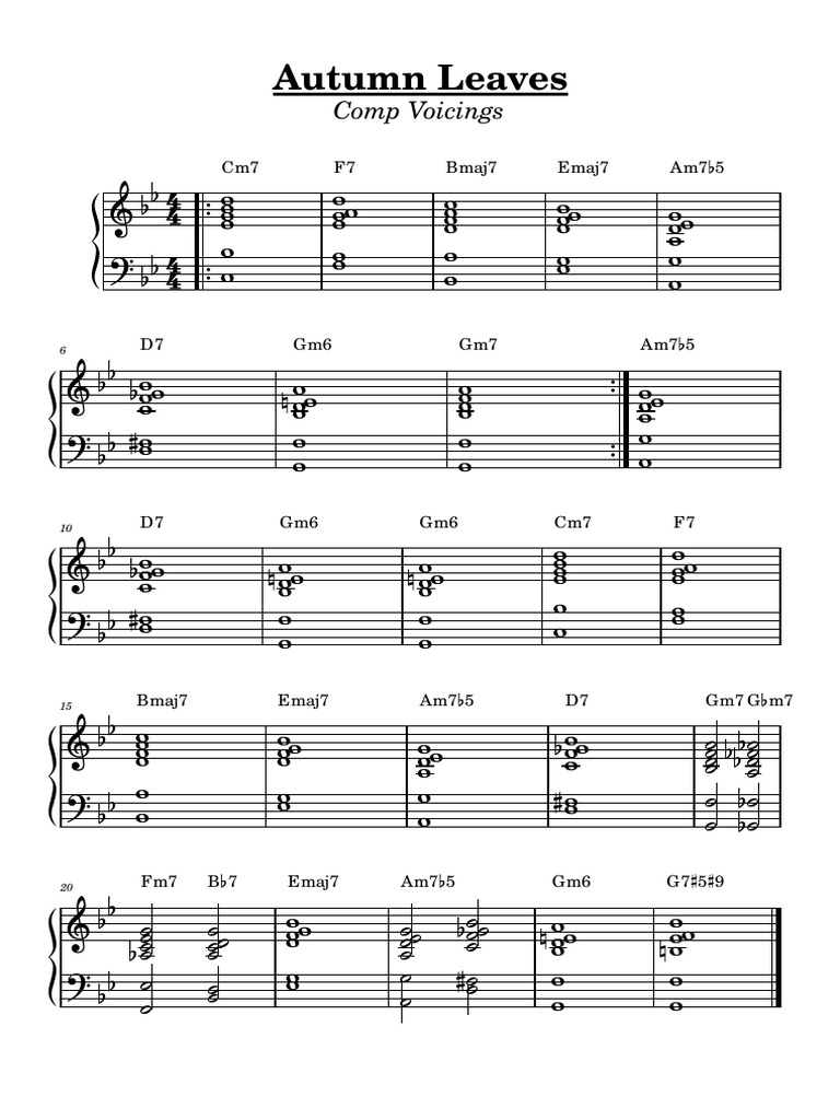 Autumn Leaves Comp Voicings | PDF