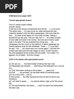 ICSE English Grammar Practice Paper 2 | PDF | Linguistics