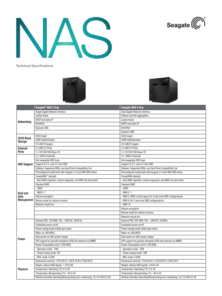 Seagate Nas Tech Specs sc551 2 1407us | PDF | Byte | Hard Disk Drive