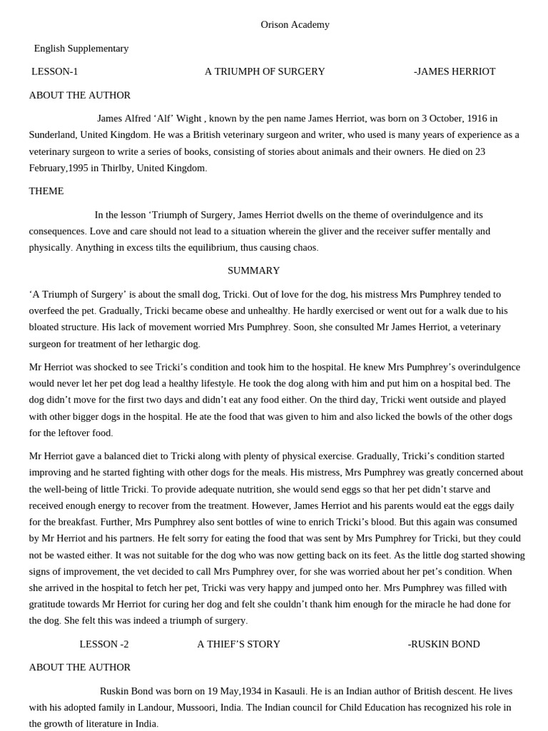 Class 10 English Supplementary Reader | PDF