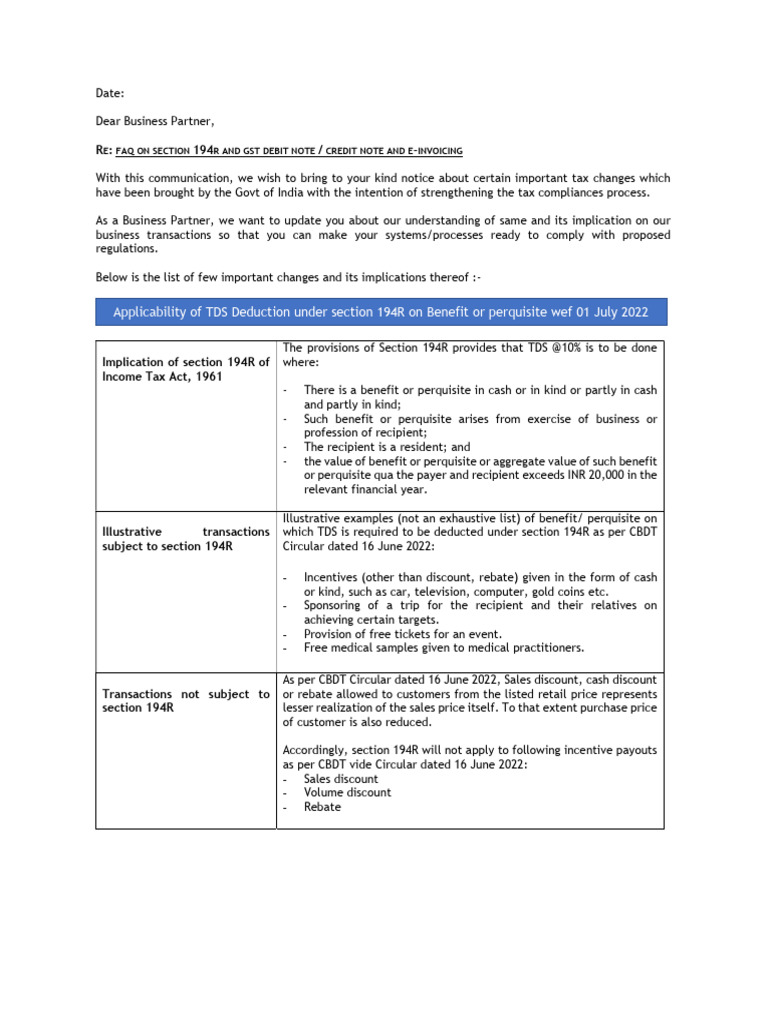 DB Communication GST 194 Implications | PDF | Value Added Tax | Invoice