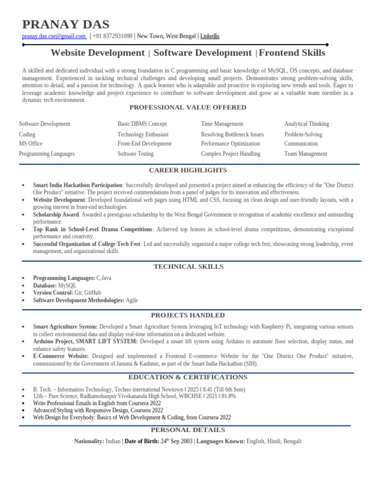 Pranay - Das - Fractal - Update ! | PDF | Web Development | Computing