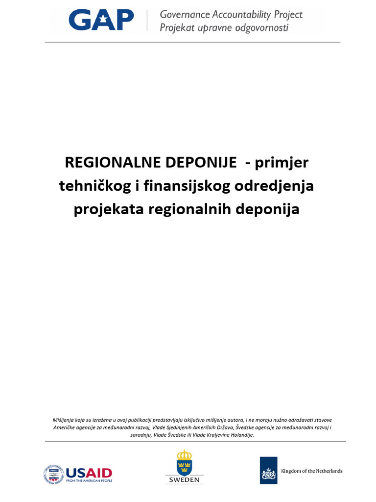 Prilog 7. REGIONALNE DEPONIJE Vodilje | PDF