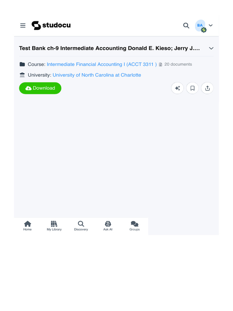 Test Bank Ch 9 Intermediate Accounting Donald E Kieso Jerry J