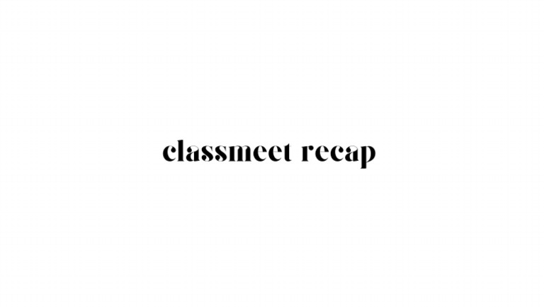 Classmeet Recap - PDF and Sku | PDF