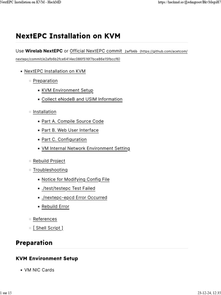 NextEPC KVM Installation Guide | PDF | Computing | Telecommunications