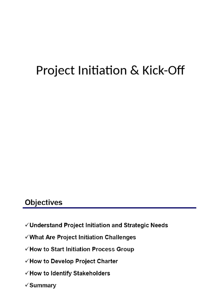 3-SPM - Chapter 3 Project Initiation & Kickoff | PDF