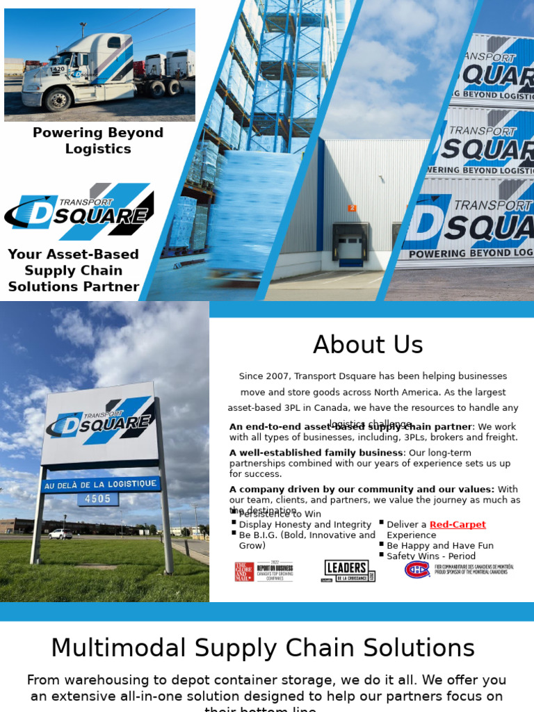 Dsquare Logistics: Comprehensive Solutions | PDF | Logistics | Supply ...