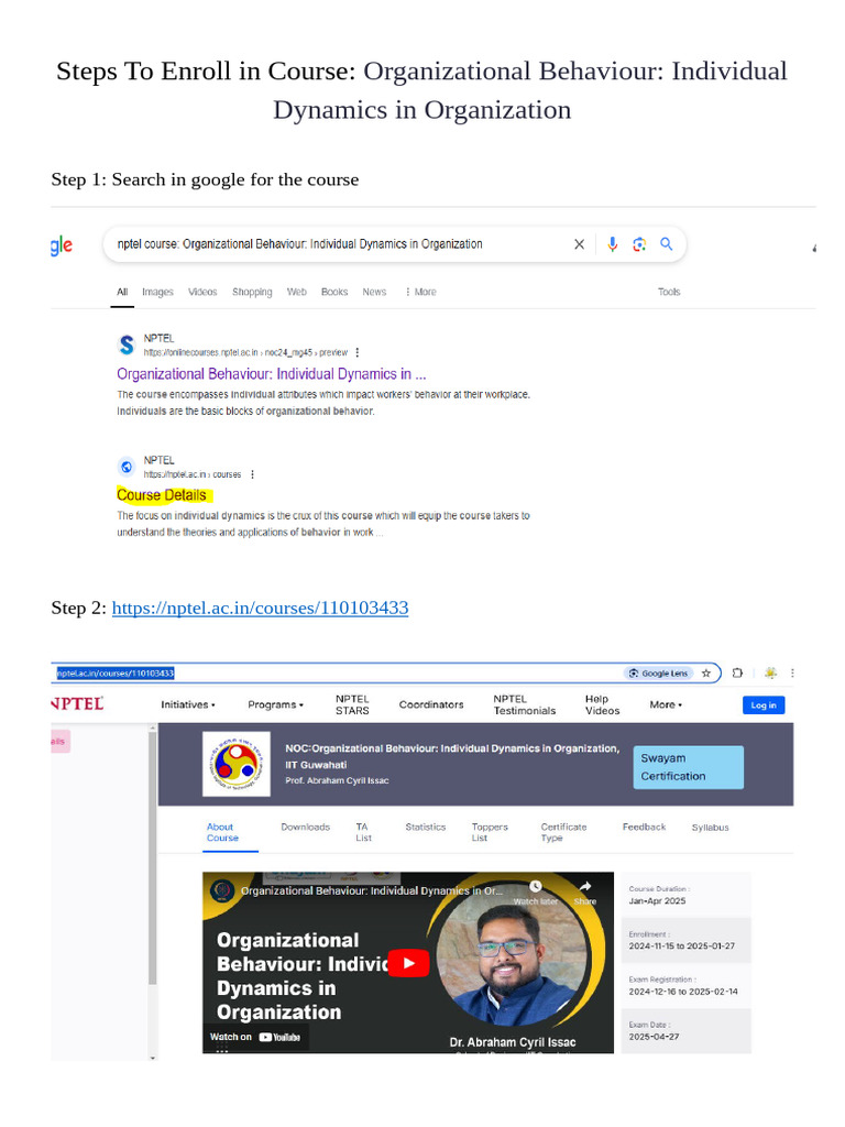 Steps To Enroll | PDF