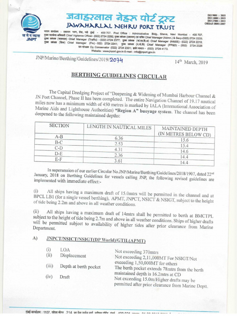 Berthing Guidelines-14-Mar-192019 04 04 12 30 21 | PDF