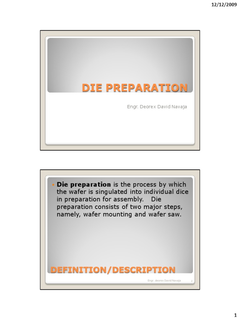 Die Preparation | PDF | Wafer (Electronics) | Industries