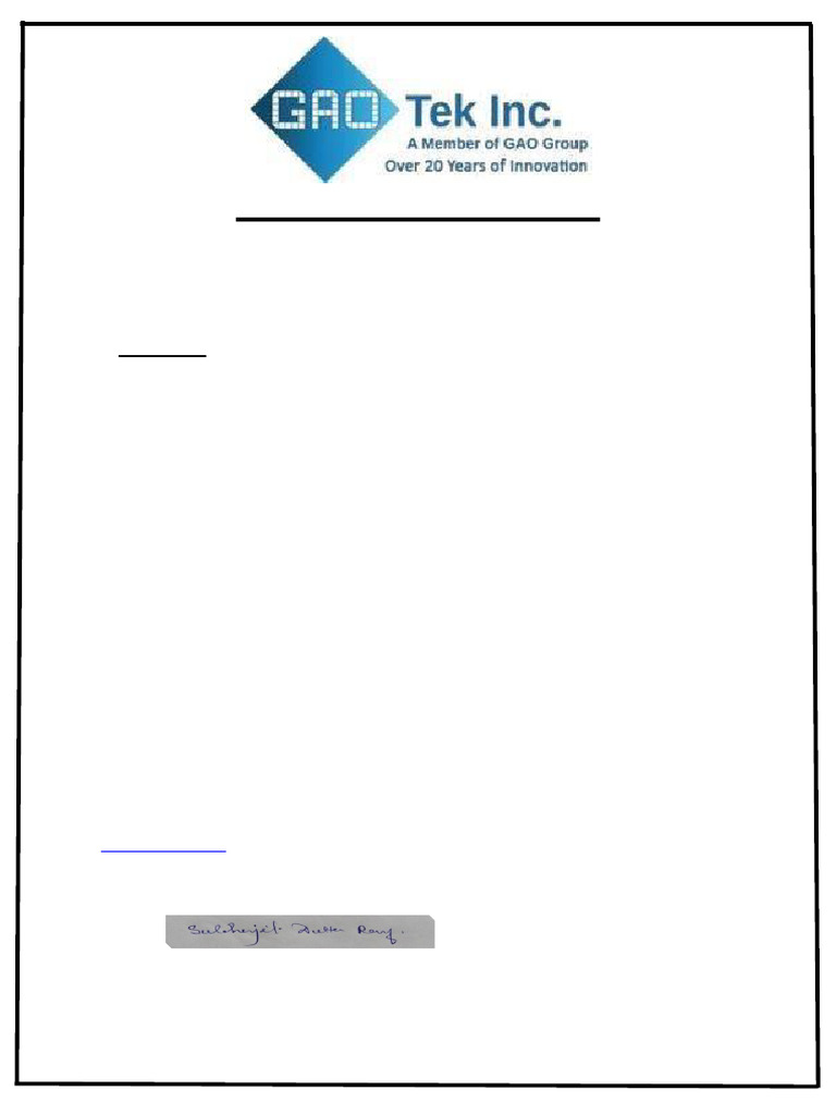 Internship Offer Letter-GAO - Subhajit Dutta Roy | PDF