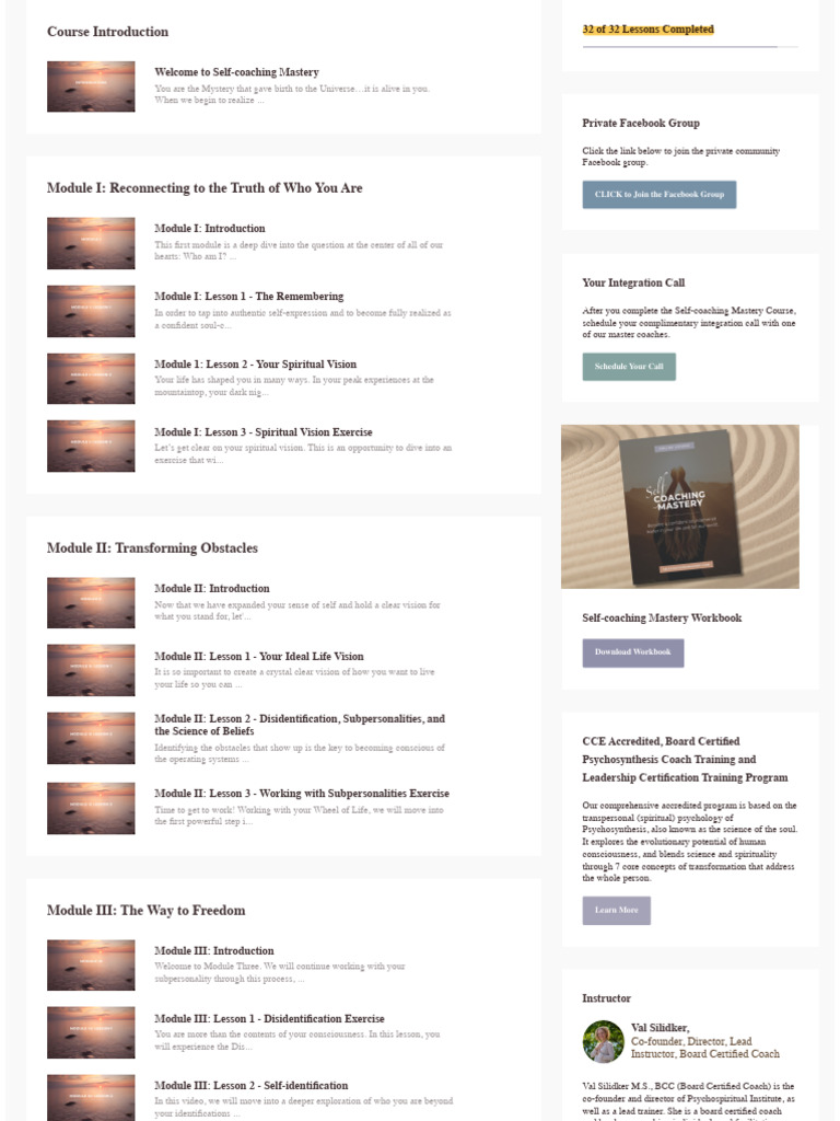 Self-Coaching Mastery Course Guide | PDF | Psychology | Psychological Concepts