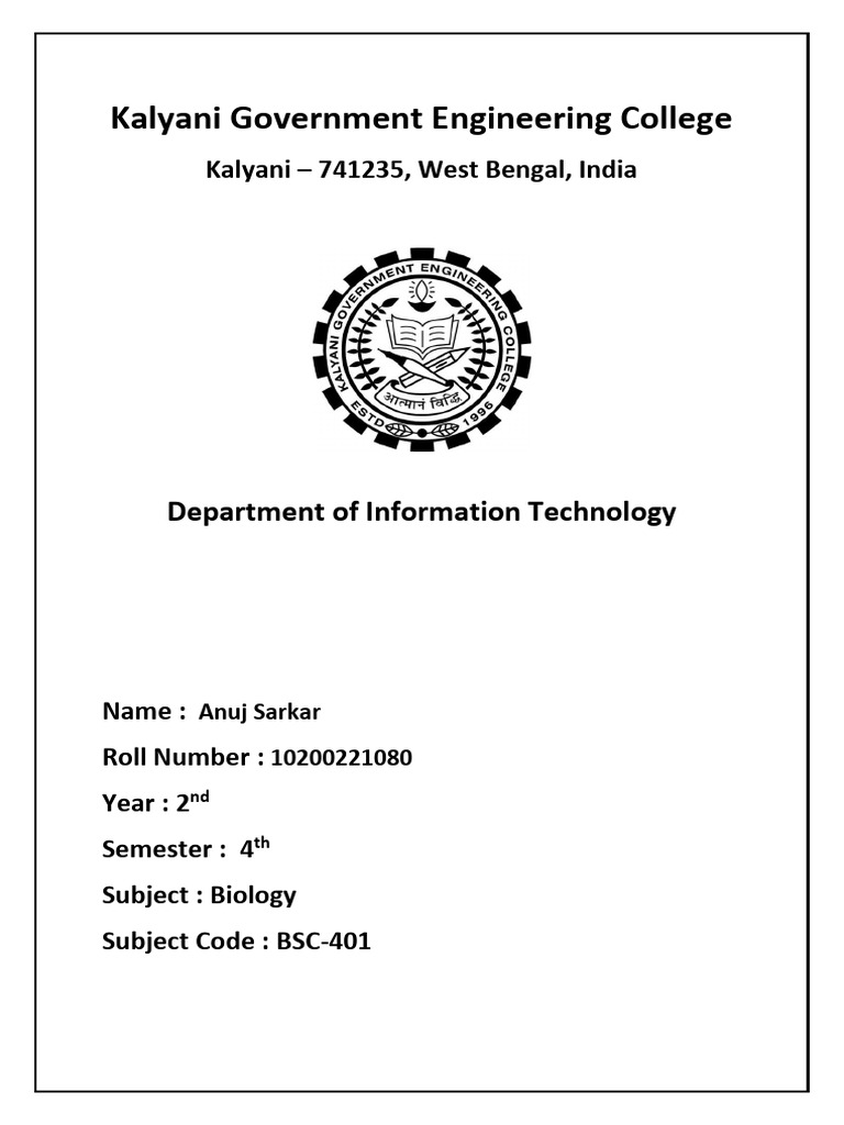 10200221080_Anuj Sarkar_Biology Assignment CA2 | PDF