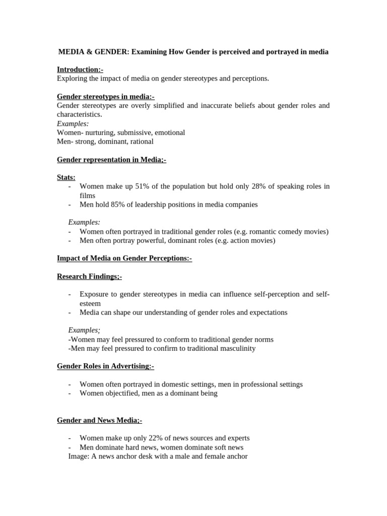 Media and Gender | PDF | Gender Role | Gender