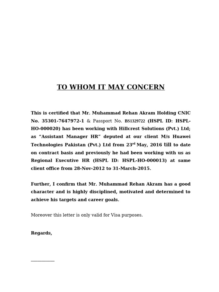 Internal Employee Exp Letter | PDF