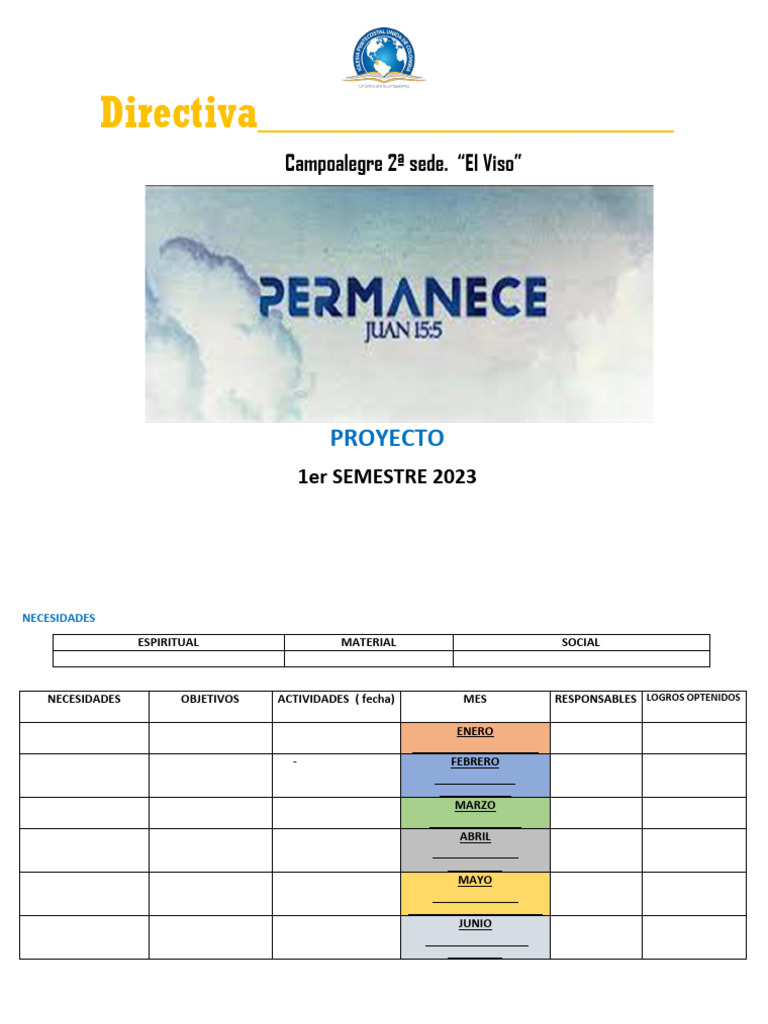 Plan Semestral 2023: Actividades y Presupuesto | PDF