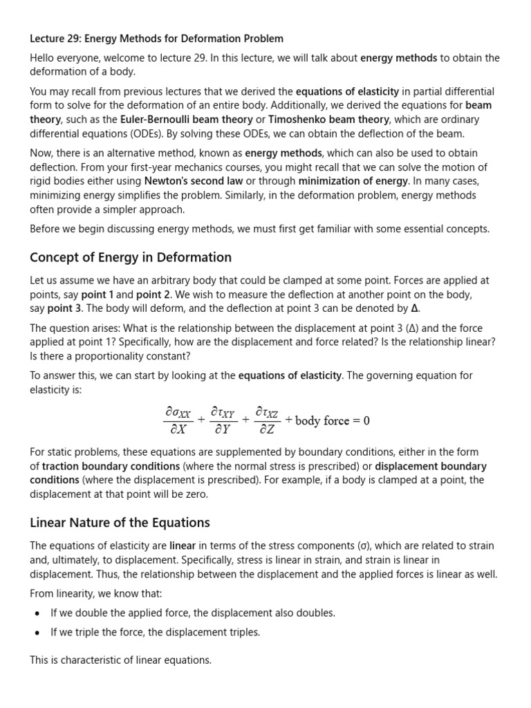 13. Energy Methods | PDF | Stress (Mechanics) | Ordinary Differential ...
