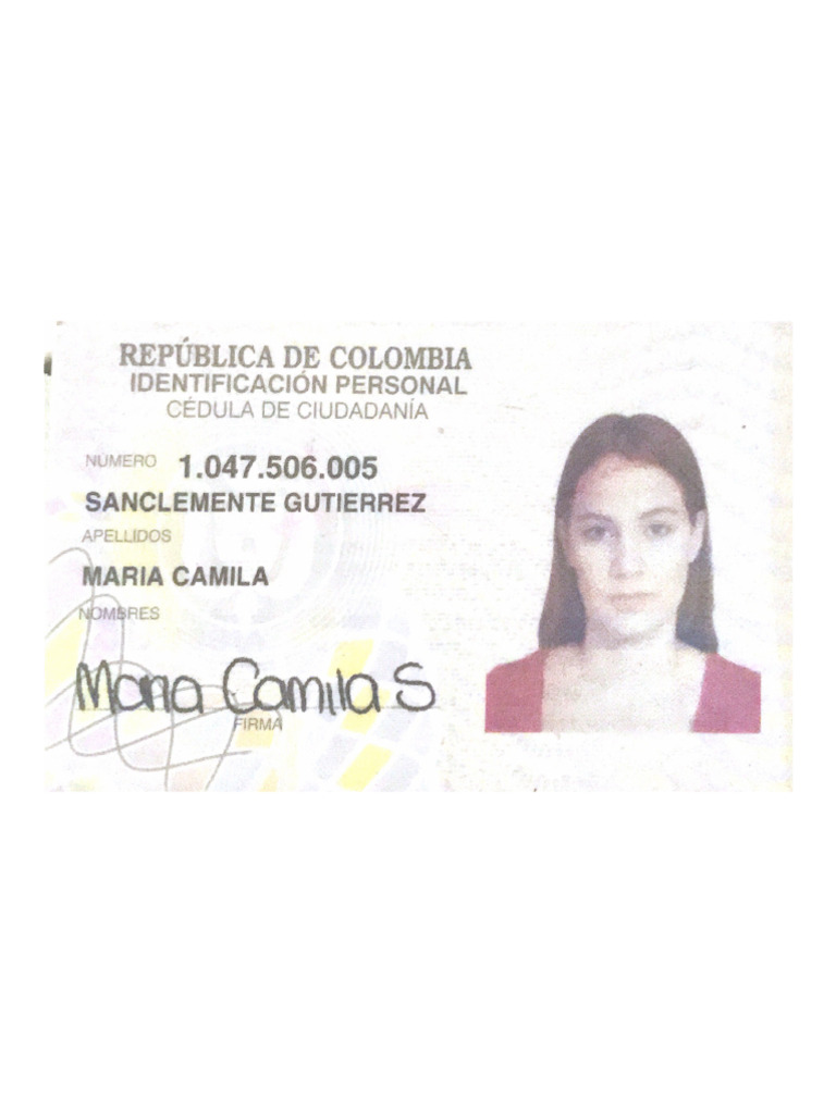Cedula Maria Camila Sanclemente 2 | PDF