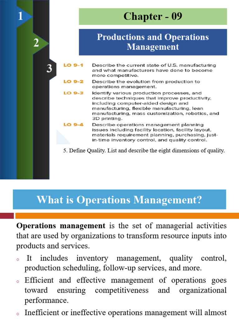 Revised Chapter-09 Productions and Operations Management | PDF