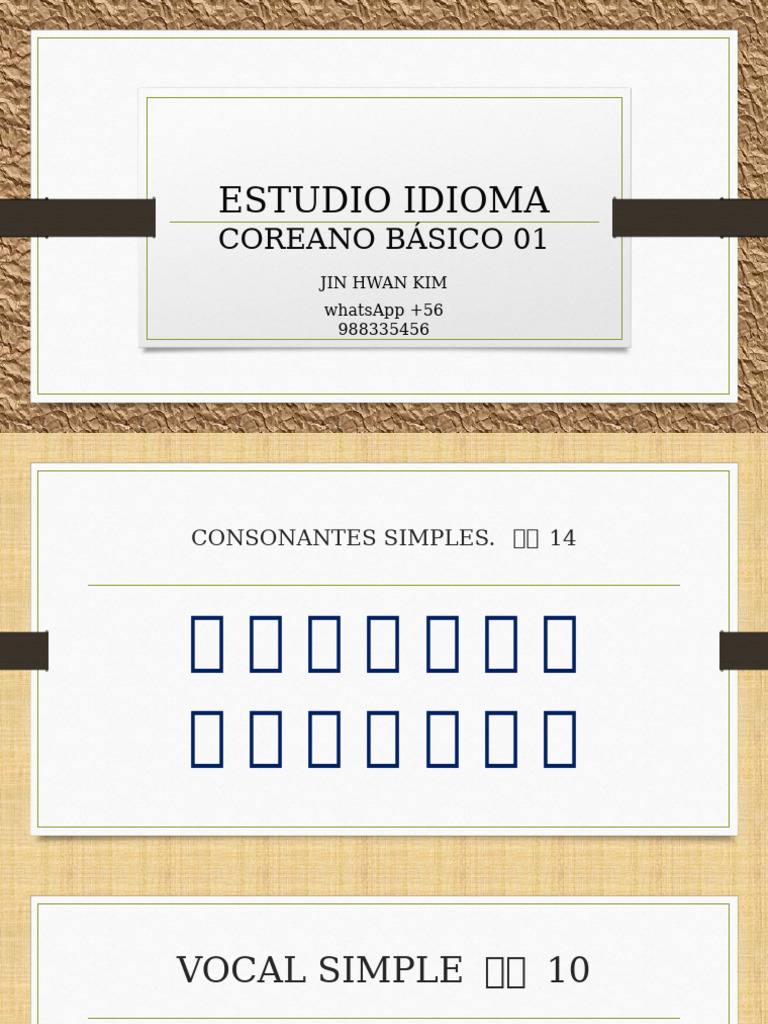 Estudio Idioma Coreano Básico 1 | PDF