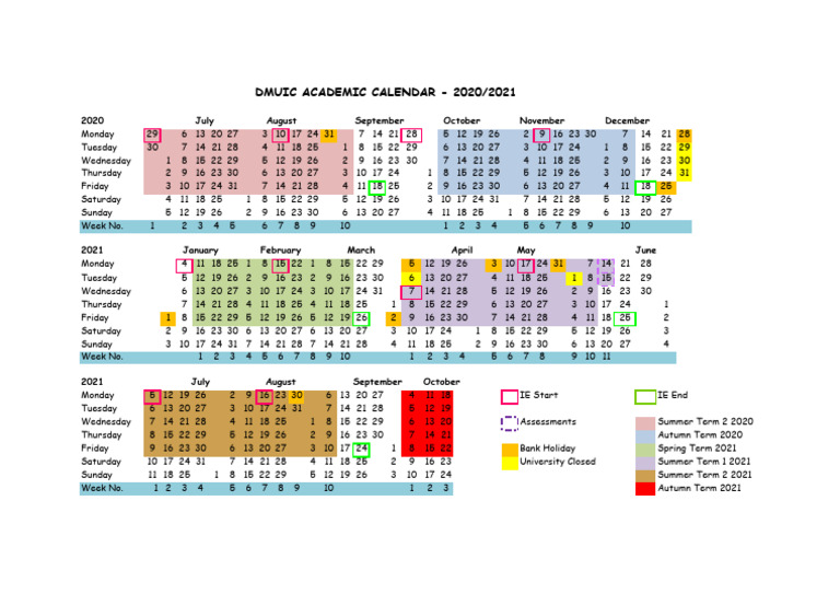 DMUIC Academic Calendar 2020-21 | PDF