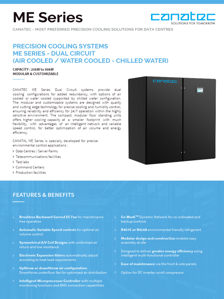 CANATEC ME Series Precision Cooling Systems | PDF | Data Center ...