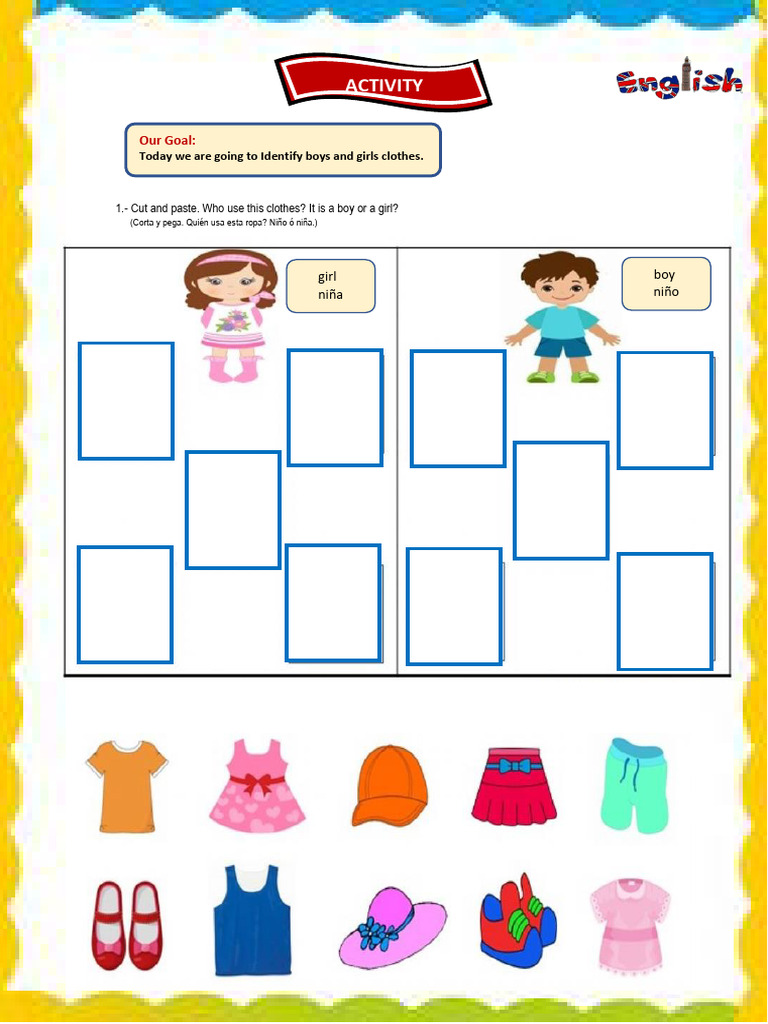 Identify Boys' and Girls' Clothes | PDF