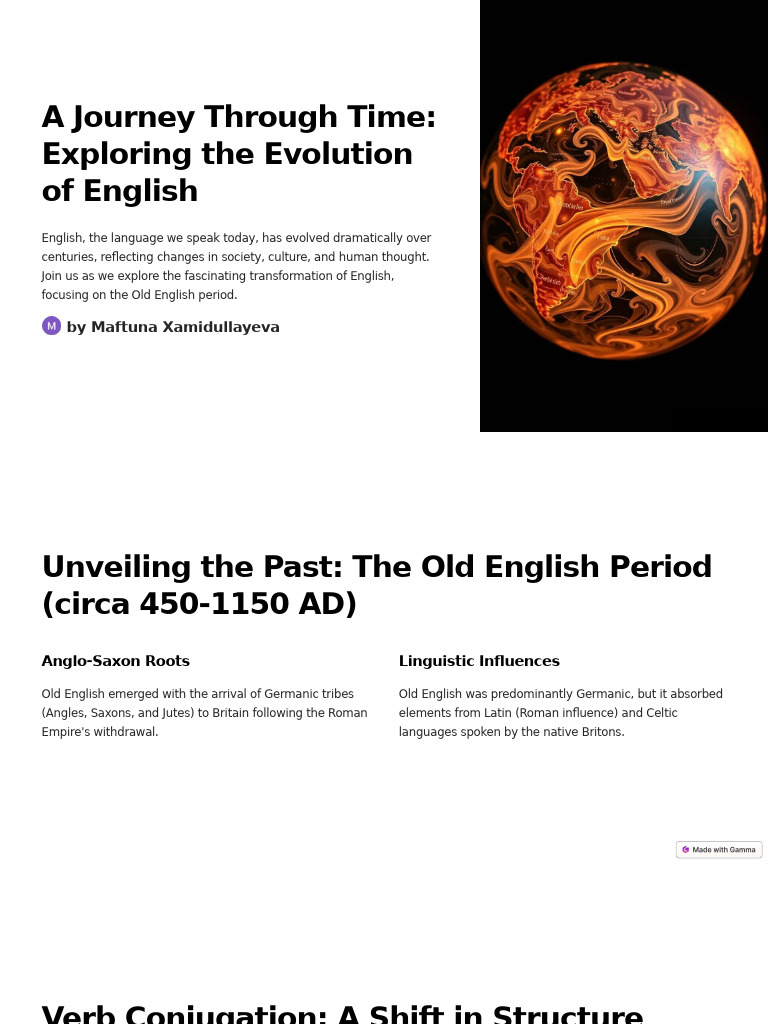 A Journey Through Time Exploring The Evolution of English | PDF ...