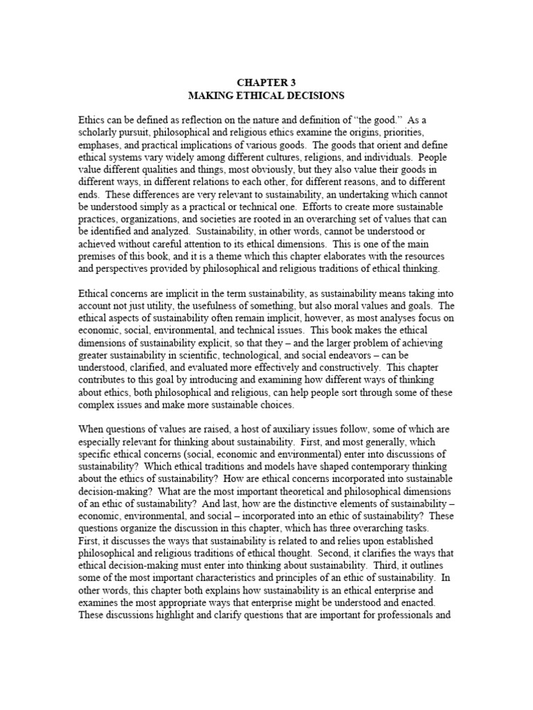 Ethics-of-Sustainability Ch3 | PDF | Utilitarianism | Sustainability