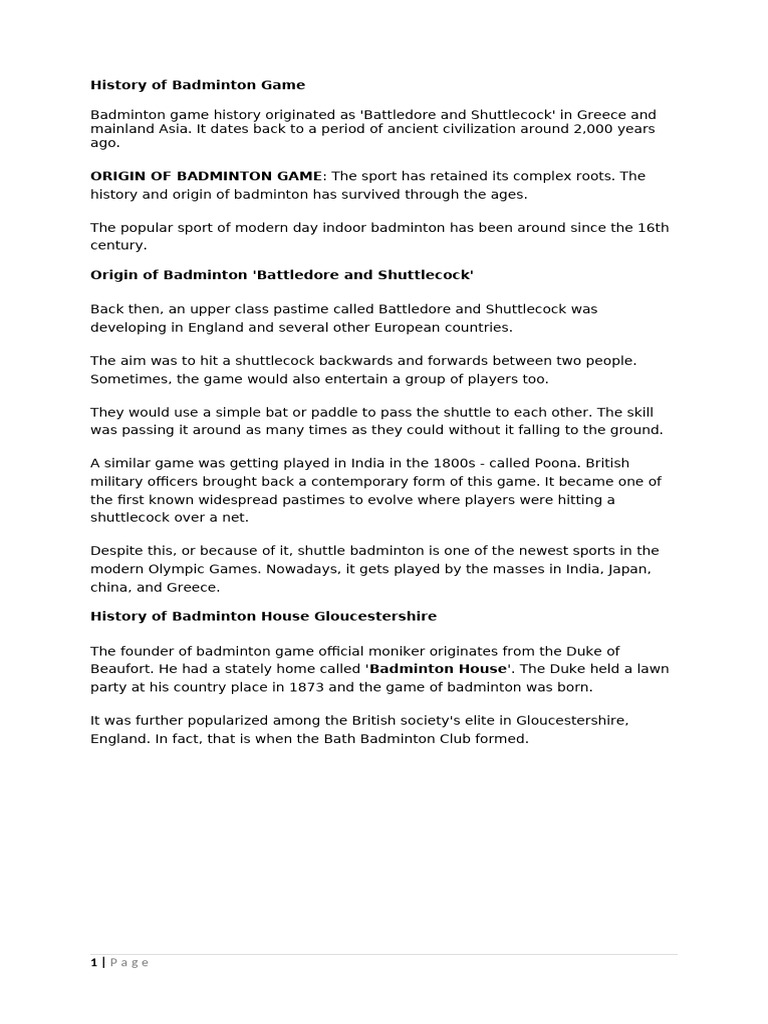 Lecture Handout - Badminton Rules Simplified | PDF | Referee | Sports