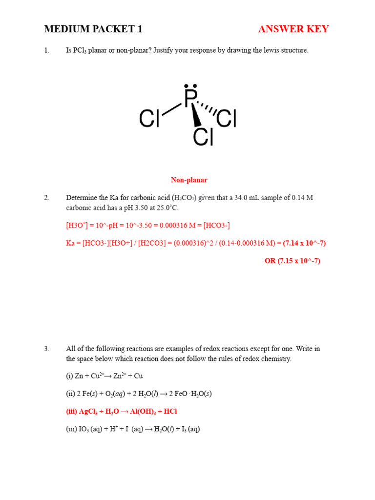 2023 Breaking Bonds ANSWER KEY - Medium | PDF | Gases | Mole (Unit)