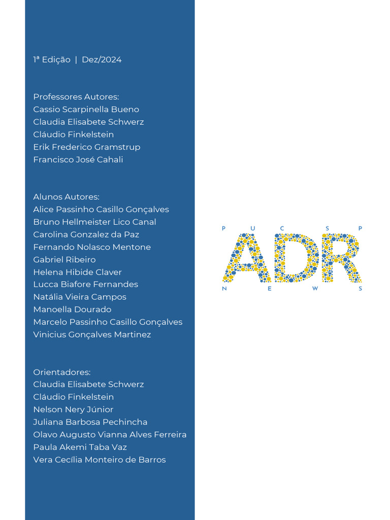 PUC-SP ADR News: 1ª Edição 2024 | PDF | Mediação | Jurisdição