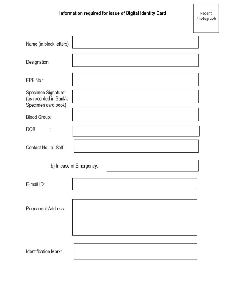 Digital Id Card Format | PDF