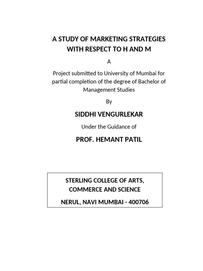 H&M Marketing Strategies Analysis | PDF | Marketing | Survey Methodology