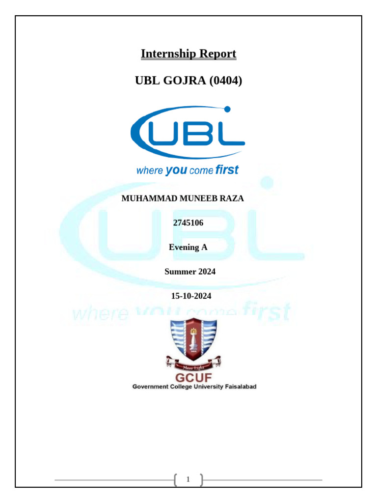 Internship Report by Muneeb | PDF | Business
