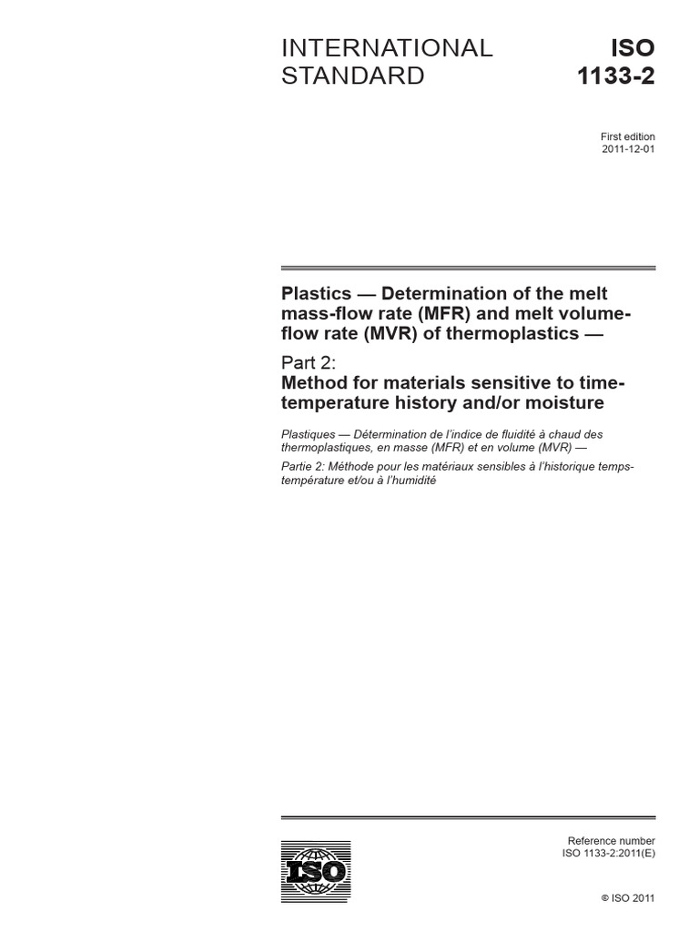 ISO 1133-2 | PDF | Calibration | International Organization For ...