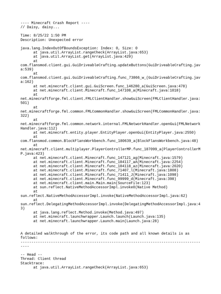 Crash 2022 08 25 - 13.50.57 Client | PDF | Java (Programming Language ...