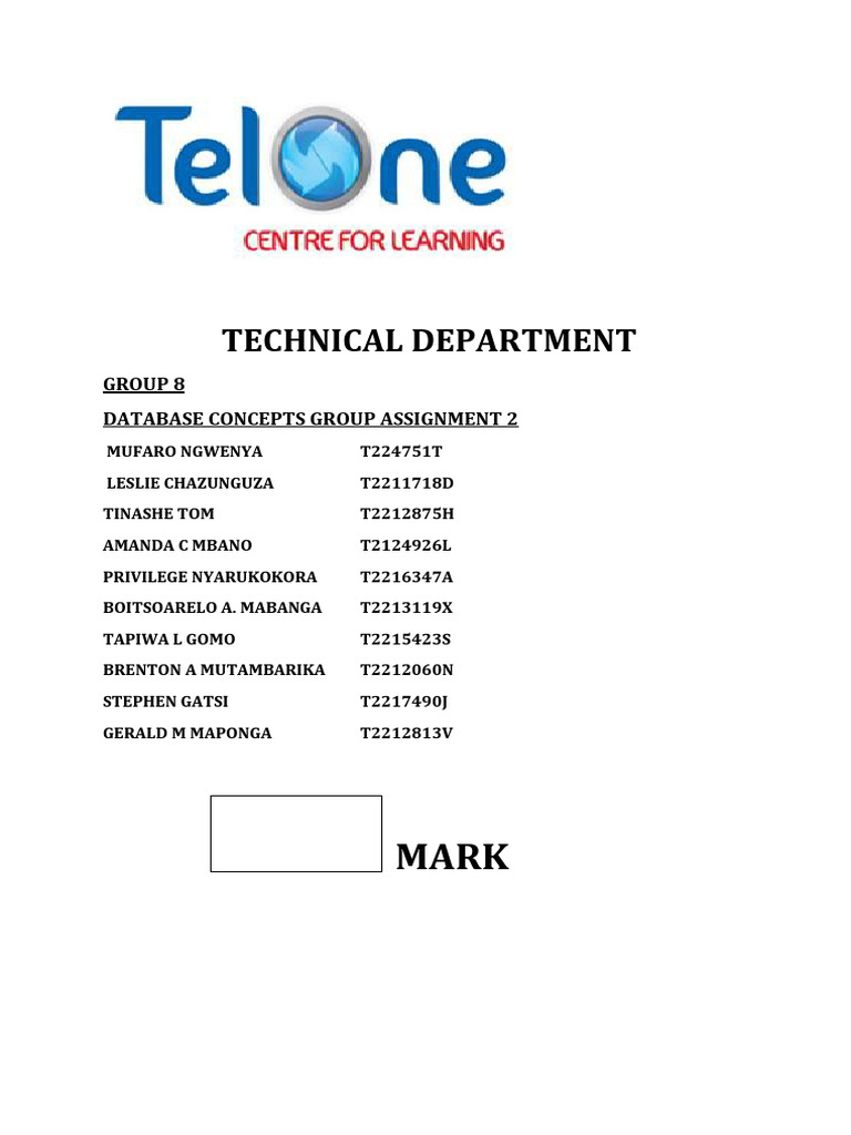 Group 8 Database Concepts Assignment 2 Presentation Pdf Databases Computer File