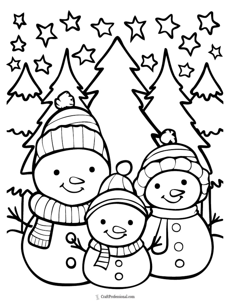 Snowman Family Coloring Sheet | PDF