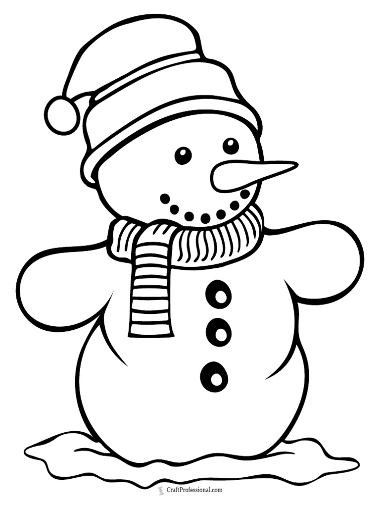 Cute Snowman Coloring Page | PDF